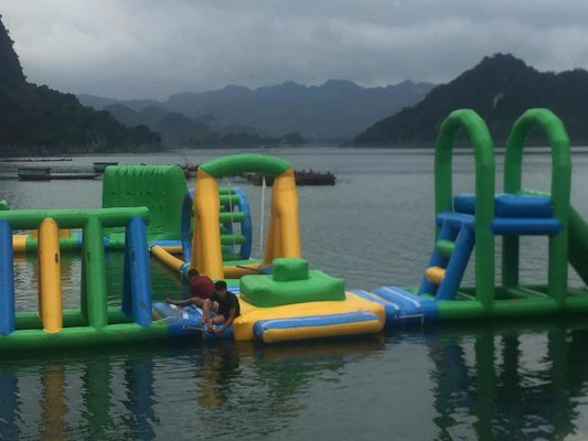 Attractive Inflatable Water Park / inflatable Sport Games With Water Long Ramp For Outdoor