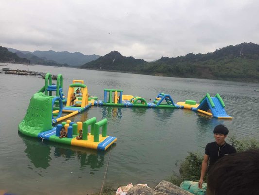 Attractive Inflatable Water Park / inflatable Sport Games With Water Long Ramp For Outdoor