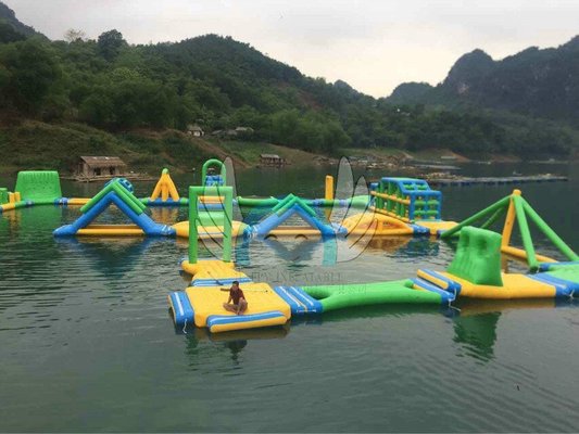 0.9MM PVC Customised Inflatable Water Park Toys / Inflatable Float Water Theme Park