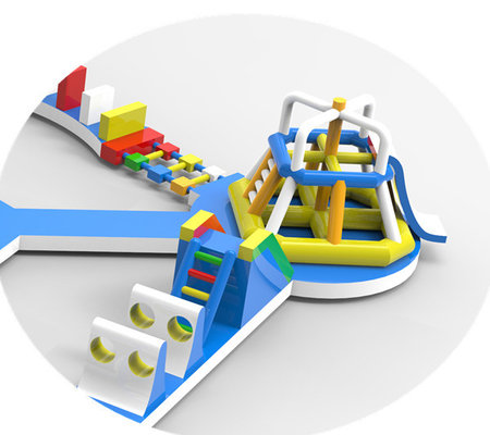 PVC Tarpaulin Colorful Pentagon Inflatable Water Park For Adult Playing Sports