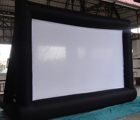 Special White Material Inflatable Blow Up Movie Screen For Outdoor Lawn / Park