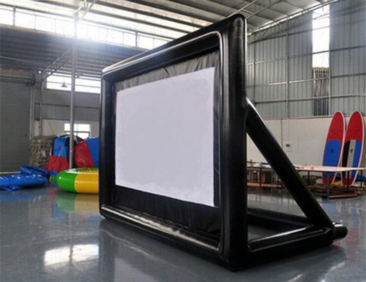 Special White Material Inflatable Blow Up Movie Screen For Outdoor Lawn / Park