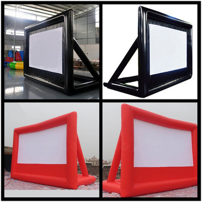 Customized 0.9 Mm PVC Tarpaulin Frame Inflatable Blow Up Movie Screen EN71