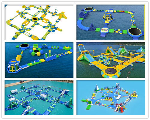 large inflatable floating toys water parks inflatable islands for tourism amusement 0.9mm pvc tarpaulin