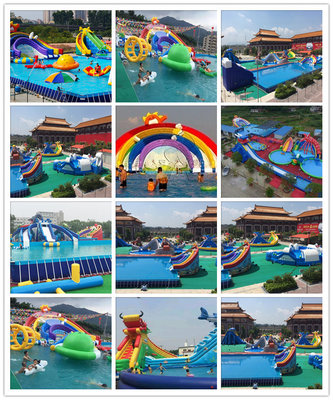0.9MM PVC Tarpaulin Durable Inflatable Water Park / Outdoor Inflatable Sport Games