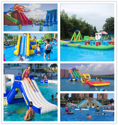 Environmental Protection Inflatable Backyard Water Park For Outdoor Activity