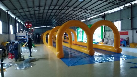 0.55MM PVC Tarpaulin Inflatable Turbo Chute / Long Inflatable Water Slides For Kids