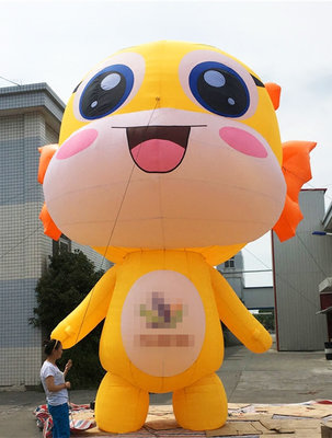 Promotional Activities Yellow Inflatable Cartoon Characters 3 Years Warranty