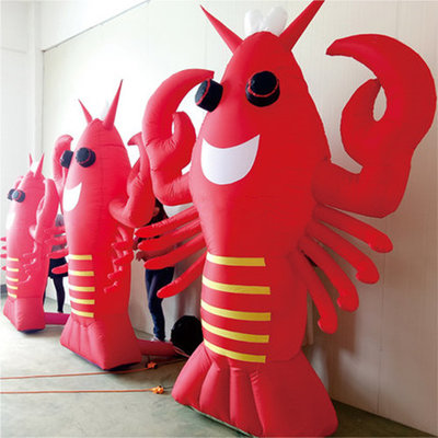 3 M Oxford Cloth Inflatable Cartoon Characters Inflatable Lobster For Shop Decoration