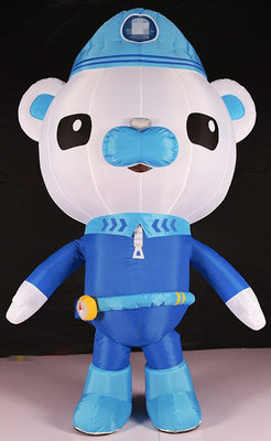 8 Meters Blue / White Fish Inflatable Cartoon Characters For Advertising Exhibition