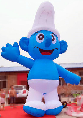 8 Meters Blue / White Fish Inflatable Cartoon Characters For Advertising Exhibition