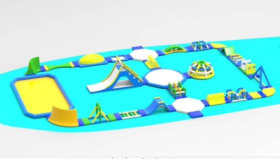 large inflatable floating toys water parks inflatable islands for tourism amusement 0.9mm pvc tarpaulin
