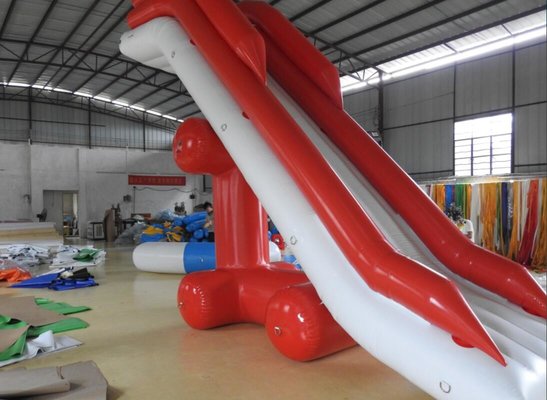 Good Tension Red / White Children Inflatable Slide For Water Park Equipment