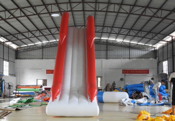 Good Tension Red / White Children Inflatable Slide For Water Park Equipment
