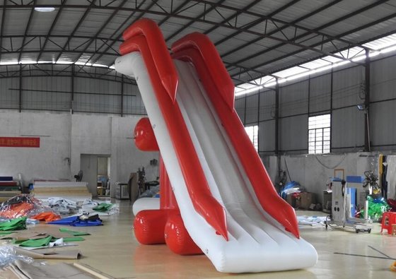 Good Tension Red / White Children Inflatable Slide For Water Park Equipment
