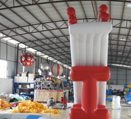 Good Tension Red / White Children Inflatable Slide For Water Park Equipment