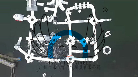 Commercial Floating Inflatable Water Park Customized Size Easy Installation