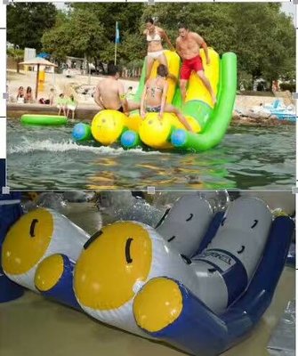 Fireproof 0.9mm PVC Tarpaulin Seesaw Good Tension Inflatable Water Floats