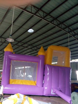0.45 + 0.55MM PVC Tarpaulin Purple Minnie Inflatable Bouncer Castle For Children