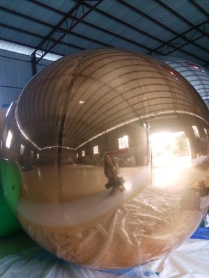 0.3MM PVC 2M Golden Disco Inflatable Mirror Ball For Event / Exihibition