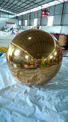 0.3MM PVC 2M Golden Disco Inflatable Mirror Ball For Event / Exihibition