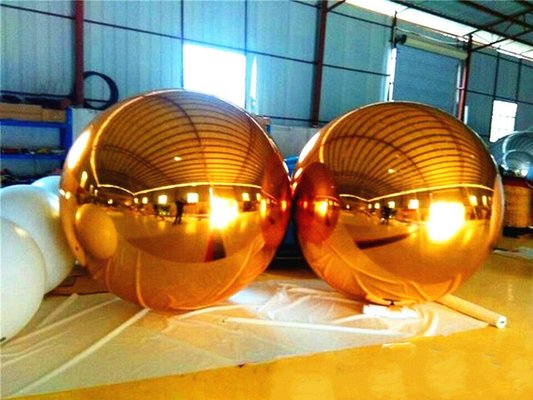 0.3MM PVC 2M Golden Disco Inflatable Mirror Ball For Event / Exihibition