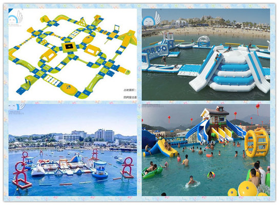 0.9mm pvc tarpaulin Inflatable Water Toys Amusement Park , The Biggest Inflatable Water Park