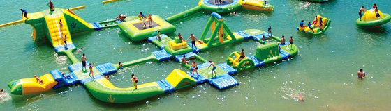 Customized Giant Inflatable Floating Water Park For Lake / Pool