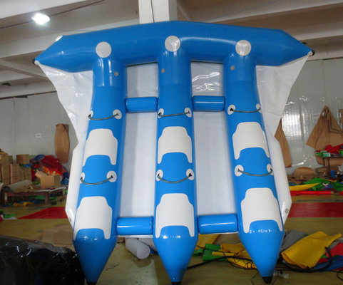 6 People Blue And White Or Blue And White Water Inflatable Flying Fish For Tied Behind The Boat Drift In The Water Play