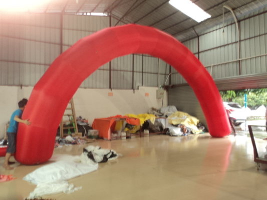 White / Red Continuous Air Supplying Inflatable Arch For Advertising / Events