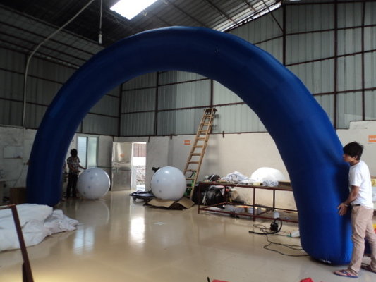 Blue Fireproof PVC Inflatable Advertising Arch For Big Event