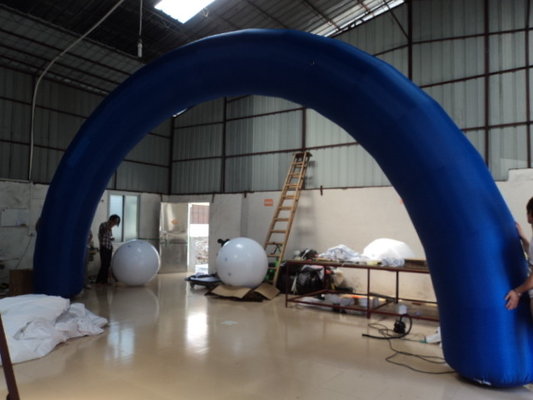 Blue Fireproof PVC Inflatable Advertising Arch For Big Event