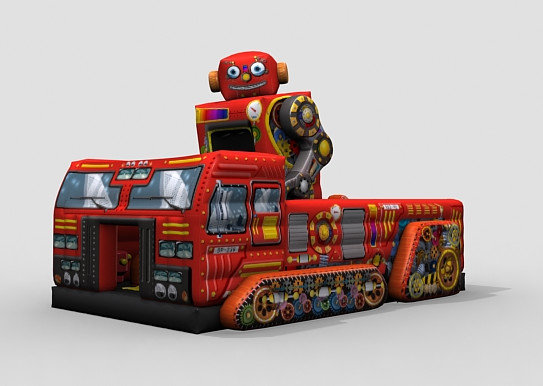 Robot Jumping Inflatable Fun City Inflatable Toy Multicolor Good Tension PVC