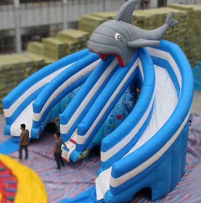0.55mm PVC Tarpaulin Inflatable Water Toys Square Grass Outdoor Sports Theme Park