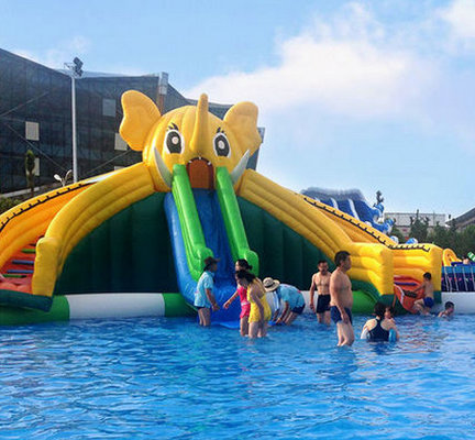 0.55mm PVC Tarpaulin Inflatable Water Toys Square Grass Outdoor Sports Theme Park