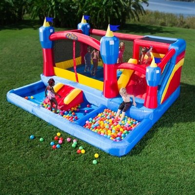 Continuous Air Supplying Inflatable Amusement Park Combination PVC For Children