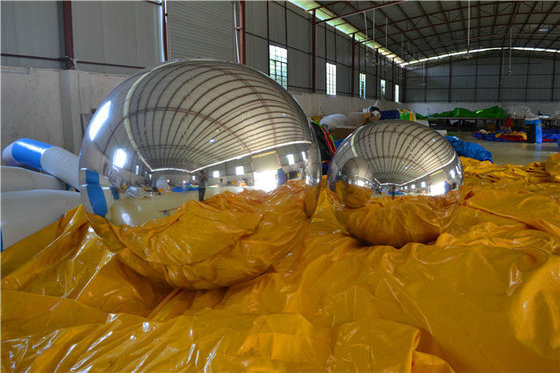 0.3MM PVC 1.5M Inflatable Mirror Ball / Inflatable Silvery Ball For Advertising