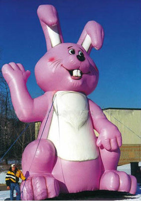 Customized 0.5 M - 5 M Inflatable Cartoon Characters Bunny PVC Fireproof