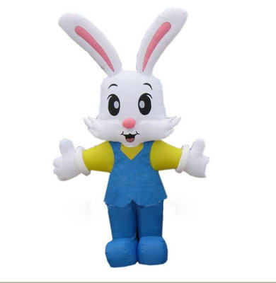 Customized 0.5 M - 5 M Inflatable Cartoon Characters Bunny PVC Fireproof