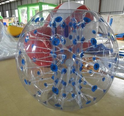 0.8mm PVC Inflatable Bubble Soccers Blue Dot / Red Dot Air Bumper Ball Body Zorb Ball