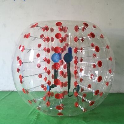0.8mm PVC Inflatable Bubble Soccers Blue Dot / Red Dot Air Bumper Ball Body Zorb Ball