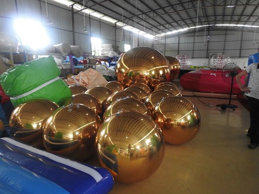 0.3MM PVC 2 M Height Gold Inflatable Ball Advertising Air Balloons For Party