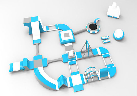 PVC Customised Inflatable Water Park / Inflatable Sport Water Theme Park With Pump