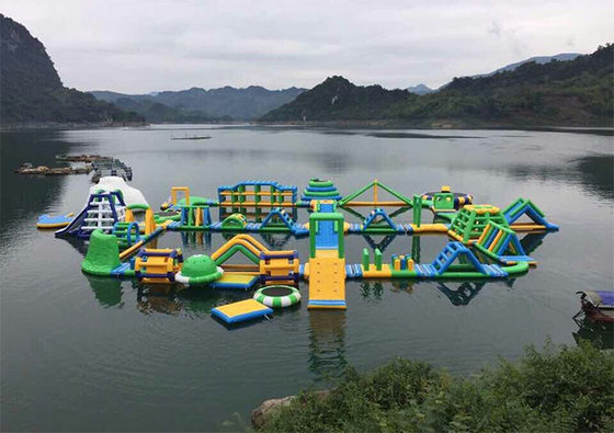 PVC Customised Inflatable Water Park / Inflatable Sport Water Theme Park With Pump