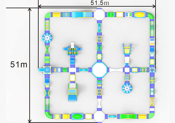 PVC Customised Inflatable Water Park / Inflatable Sport Water Theme Park With Pump
