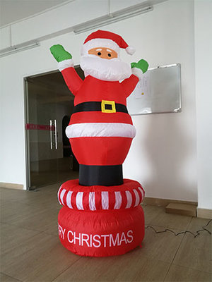 190D Oxford Red And White Inflatable Santa Claus For Christmas Day