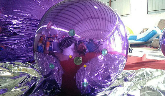 1M Inflatable Mirror Ball Balloons With Logo Printed Purple And Blue