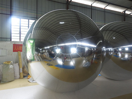 3M PVC Silvery MIirror Inflatable Advertising Ball For Exhibition