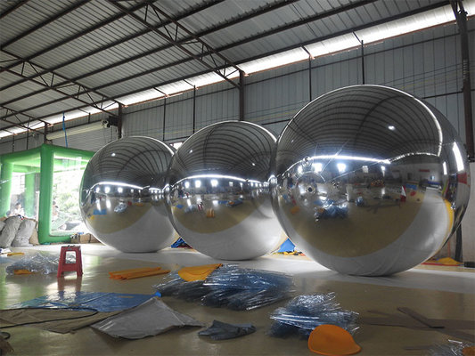 3M PVC Silvery MIirror Inflatable Advertising Ball For Exhibition