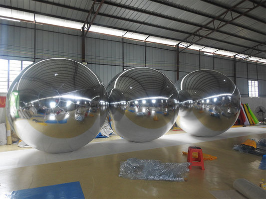 3M PVC Silvery MIirror Inflatable Advertising Ball For Exhibition